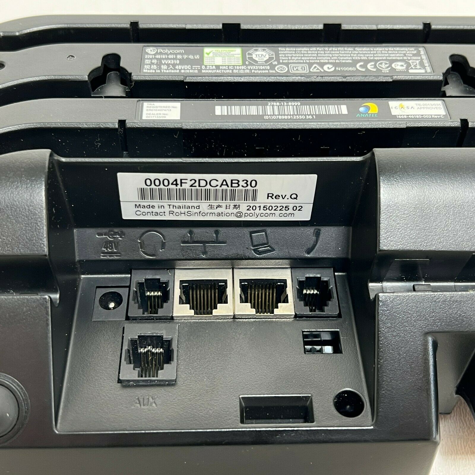 Polycom VVX310 VVX 310 6-Line Business VoIP Media Phone 2201-46161