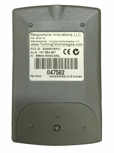Responsive Innovations, Turning Technologies ResponseCard RF RCRF-01 C ...