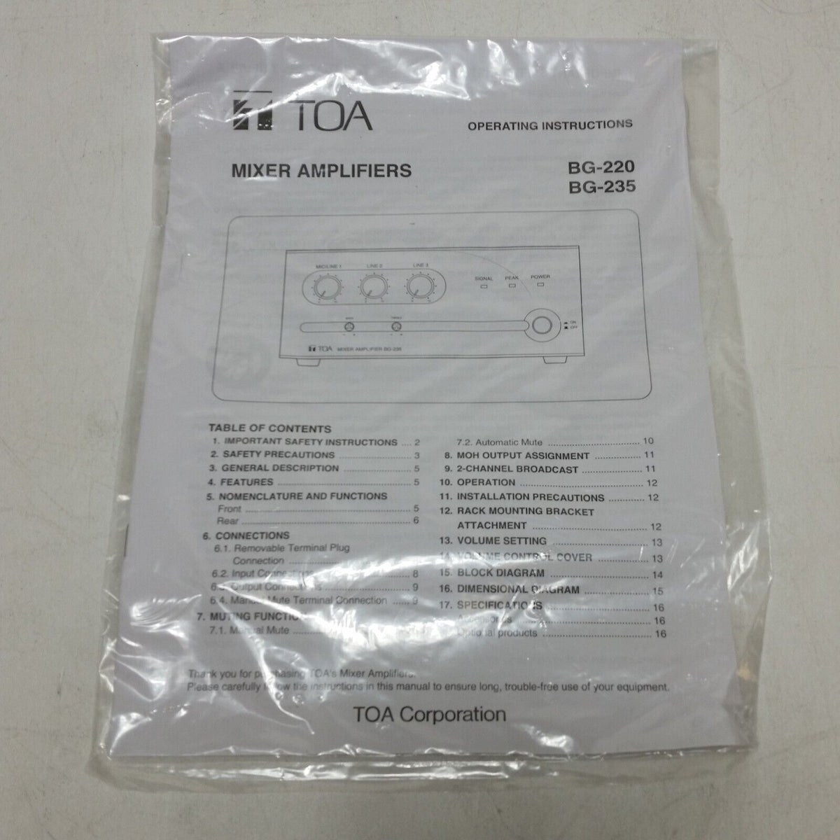 TOA BG-220 Mixer Amplifier – Dynamic Computer Surplus