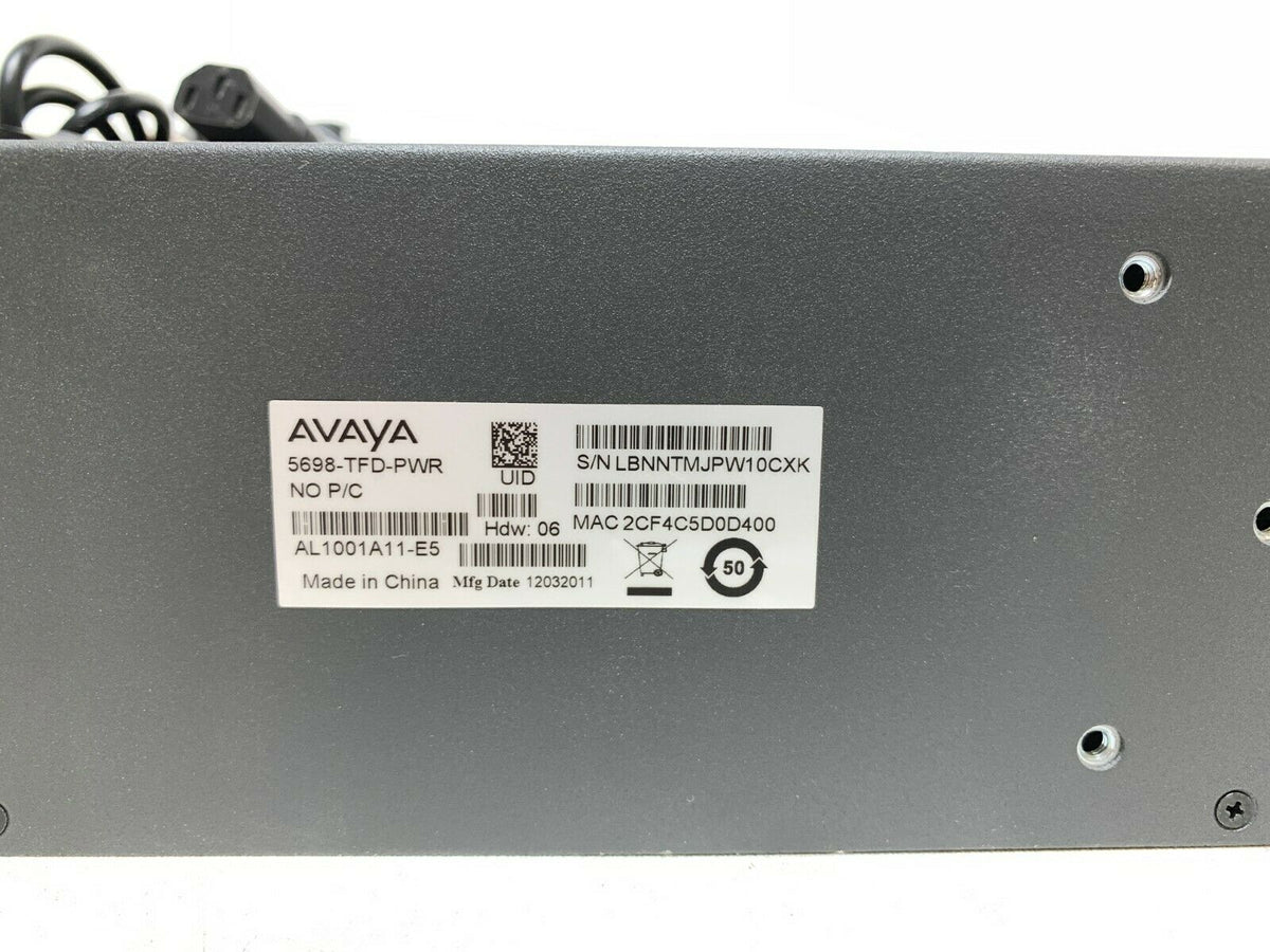 Avaya Nortel 5698TFD-PWR AL1001A11-E5 96-Port Routing Gigabit PoE Swit ...