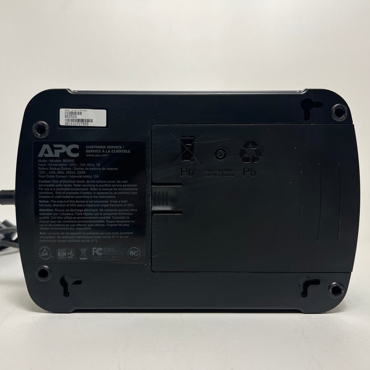 APC Back-UPS 550 BE550G 8-Outlet Battery Back Up Surge Protector, W Ba ...